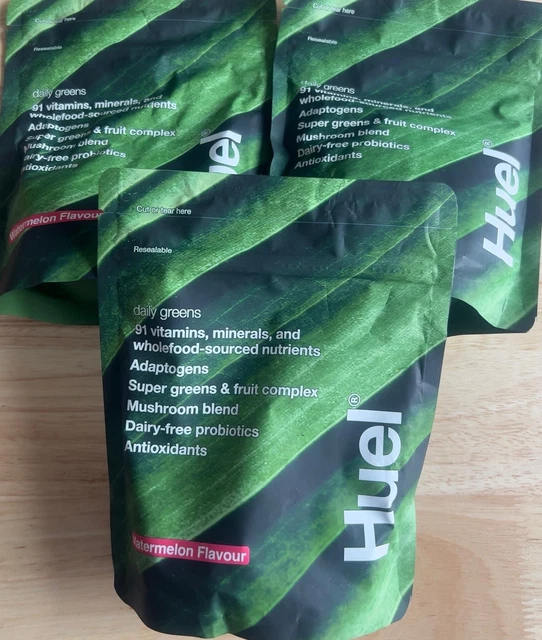 3X HUEL DAILY Greens Watermelon Powder Vegan Gluten-Free All-in-One ...