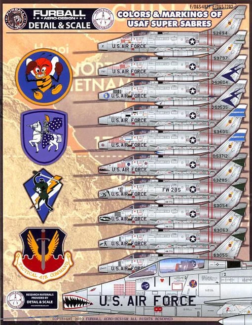 FURBALL DECALS 1/72 NORTH AMERICAN F-100 SUPER SABRE U.S. Air Force Jet ...