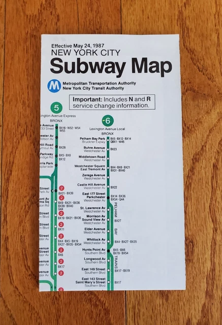 VINTAGE 1992 NYCTA Nyc Subway Map Mta Guide New York City Transit ...