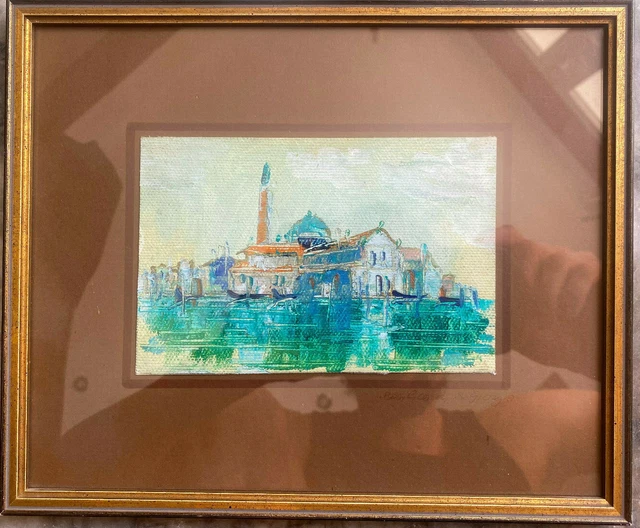 DIPINTO A OLIO Venezia Italia ° Coro San Giorgio ° Telaio Antico Adria ...