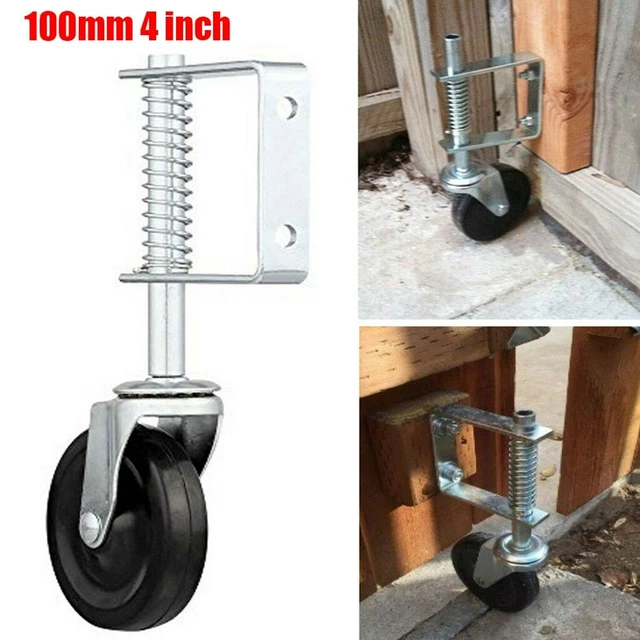 HEAVY DUTY SPRING Loaded Gate Wheel Sprung Support Jockey Runner Caster ...