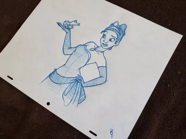 DISNEY PRINCESS AND the Frog Tiana Drawing/sketch signed animation hand ... DISNEY PRINCESS AND the Frog Tiana Drawing/sketch signed animation hand ...