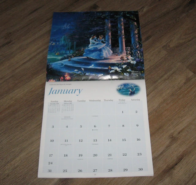 THOMAS KINKADE DISNEY Little Mermaid 2021 Calendar CINDERELLA Beauty ...