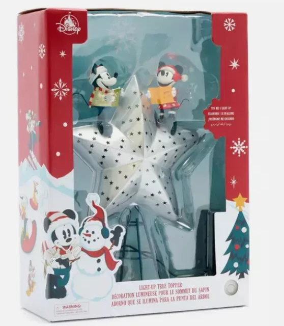 DISNEY STORE MICKEY and Minnie Mouse Light up Christmas Tree Topper £44 ...
