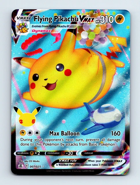 POKÉMON TCG FLYING Pikachu VMAX 007/025 Celebrations Classic Collection ...
