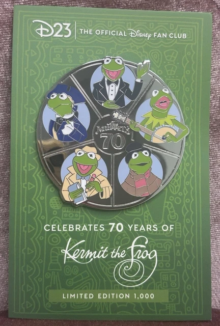 2025 DISNEY D23 Kermit the Frog 70th Anniversary Pin The Muppets LE ...
