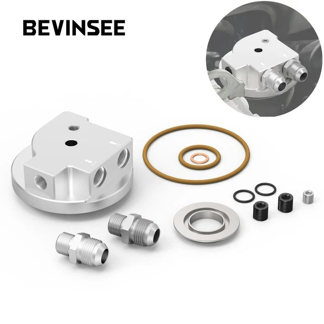 BEVINSEE OIL FILTER Housing Cover Cap Adapter For BMW M50 S50 S52 S54 ...