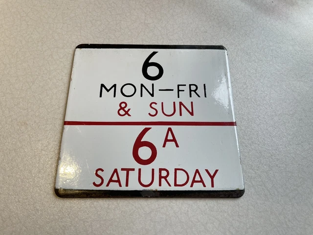 LONDON TRANSPORT E PLATE ENAMEL BUS SIGN - Routes 6/6A £125.00 ...