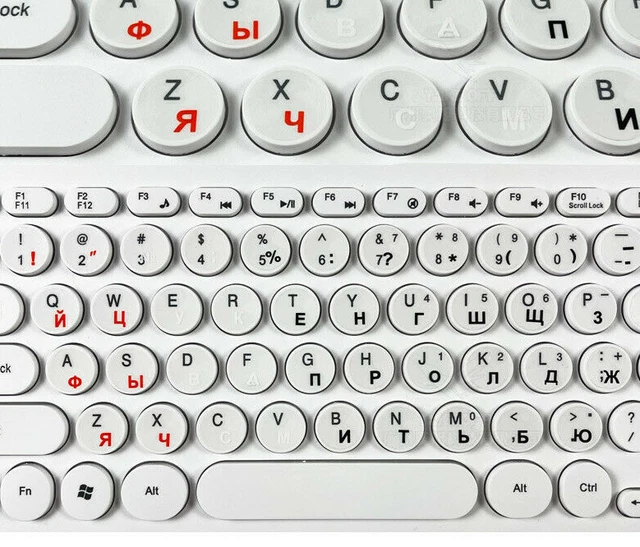 CYRILLIC RUSSIAN ROUND Transparent Keyboard Stickers -Clear for laptop ...