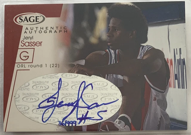 JERYL SASSER SMU Basketball Autographe Sage Rookie Card Auto Orlando ...
