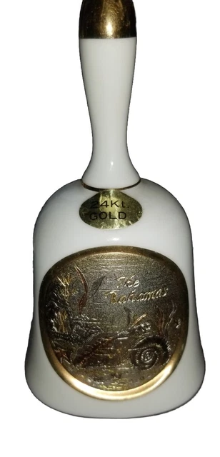 VINTAGE CHOKIN ART Bahamas Collecection 24KT Gold Trim White Porcelain ...