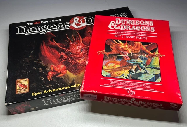DUNGEONS DRAGONS BASIC Rules Set 1 TSR 1011 Red Box + Easy Master Game ...