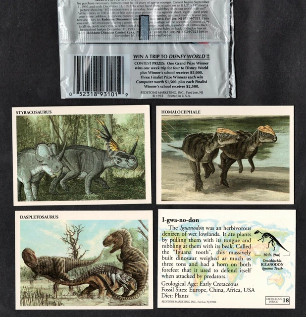 JURASSIC & TRIASSIC Dinosaurs & Prehistoric Animals Rare Full 50 Card ...