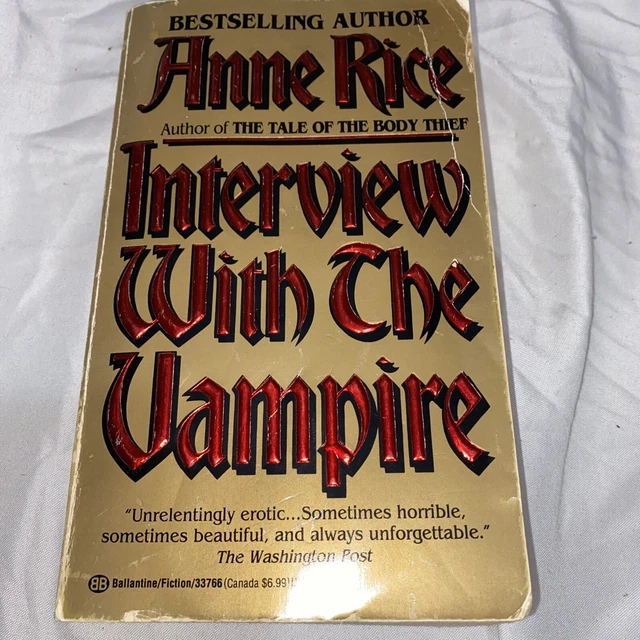 INTERVIEW WITH THE Vampire By Anne Rice Vintage Printing Unique Cover ...