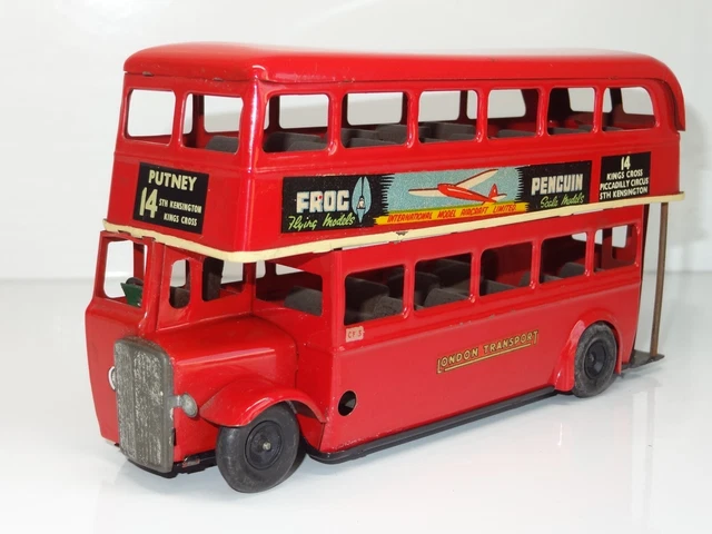 TRIANG MINIC 60M DOUBLE DECKER BUS PENGUIN FROG - BLACK HUBS - TYPE IV ...