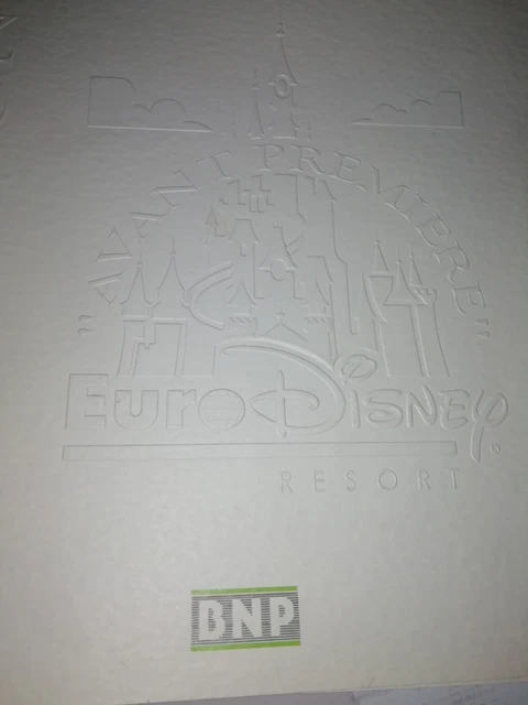 DISNEY EURO INVITATION April 1, 1992 Disneyland Paris Before BNP ...