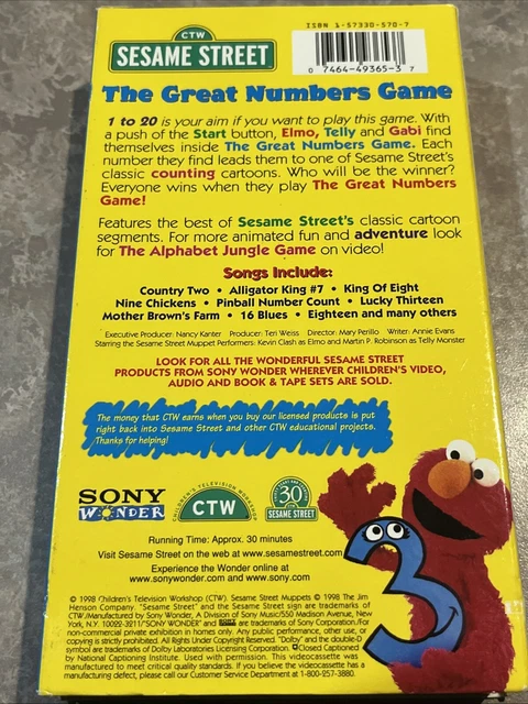 SESAME STREET - The Great Numbers Game (VHS, 1998) ***TESTED*** £5.72 ...