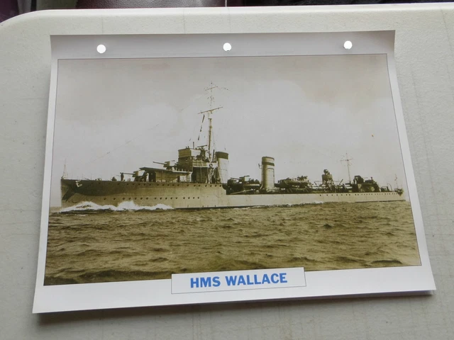 ROYAL NAVY DESTROYER HMS WALLACE 1918 Warship Picture Maxi Card £1.75 ...