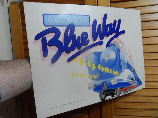 VINTAGE 90'S GAULISH BLUE WAY Pub Cigarettes Decor Train Locomotive £15 ...