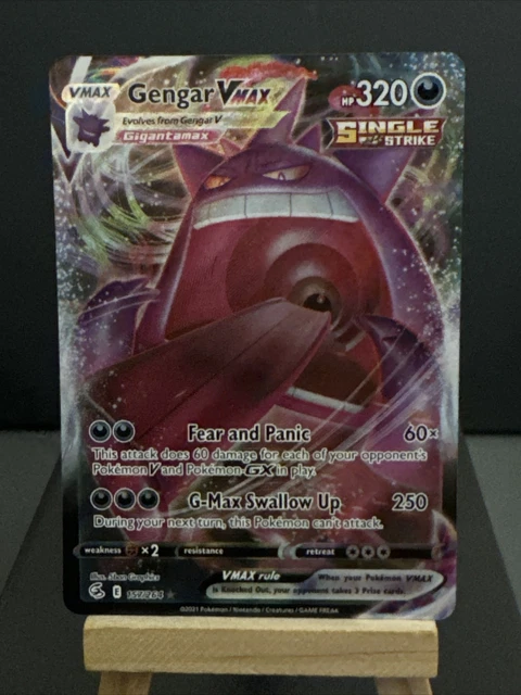 POKEMON CARD GENGAR VMAX 157/264 Fusion Strike Ultra Rare Full Art Near ...