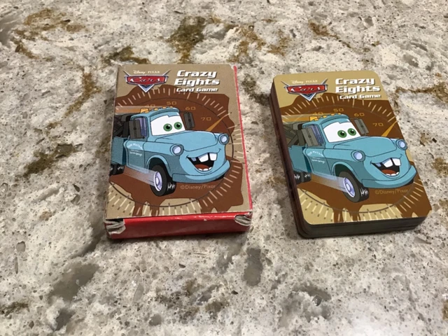 DISNEY PIXAR CARS Movie Crazy Eights Card Game Rust-eze Mater Lightning ...