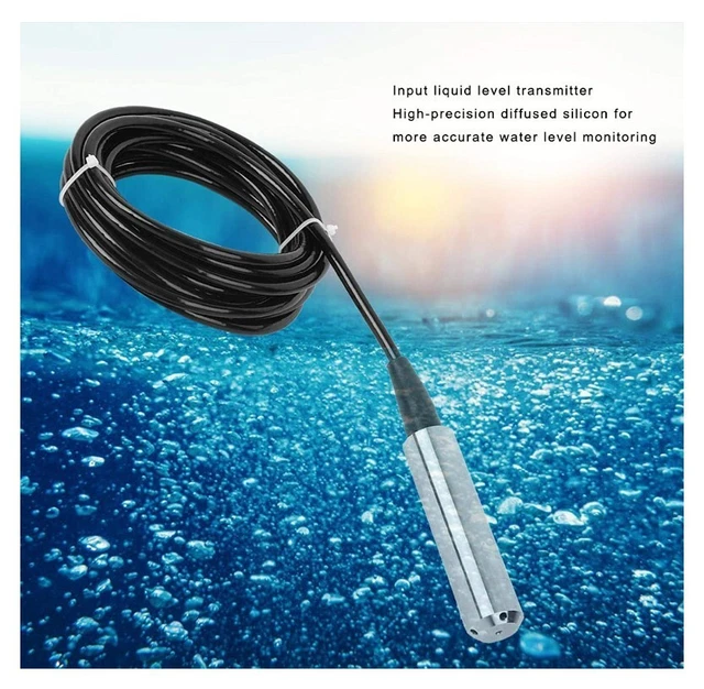 SUBMERSIBLE WATER 4-20MA Liquid Level Transmitter Sensor Fuel Tank ...