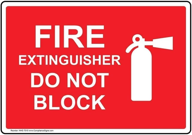 COMPLIANCESIGNS.COM FIRE EXTINGUISHER Do Not Block Label Decal, 7x5 ...