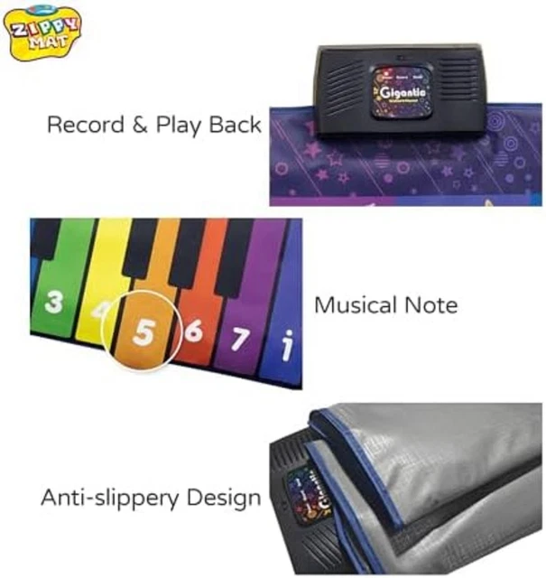 PIANO MAT FOR Kids, Giant Musical Keyboard Floor Playmat, 24 Keys, 10 ...