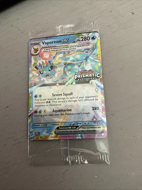 VAPOREON EX PRISMATIC Evolutions STAMPED Sealed Promo Card 023/131 ...
