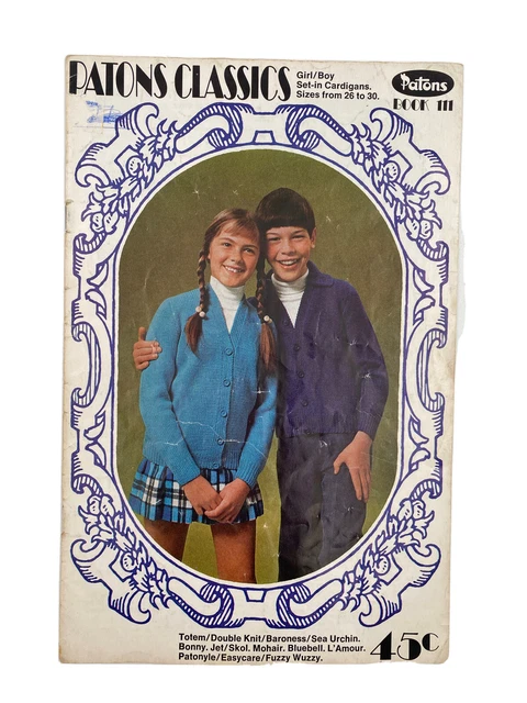 PATONS CLASSICS BOOK 111 Girl Boy Set In Cardigans Vintage Knit ...