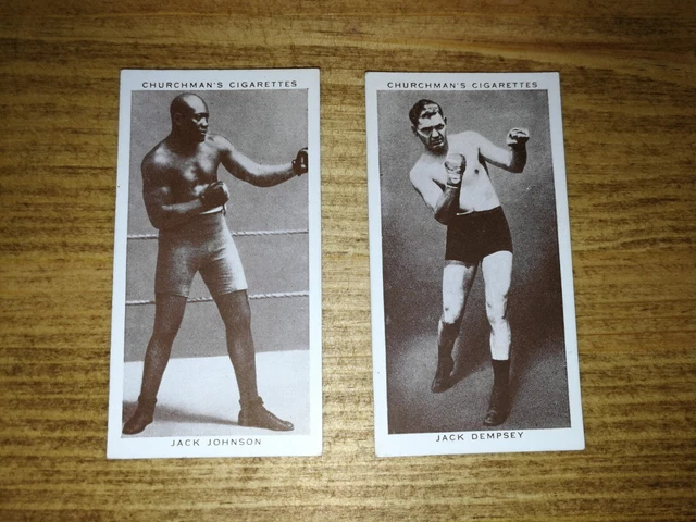 1938 CHURCHMANS BOXING Personalities Jack Dempsey & Jack Johnson ...