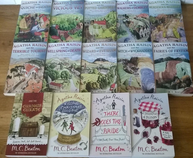 AGATHA RAISIN COLLECTION of 14 Novels Book Set M C Beaton Constable ...