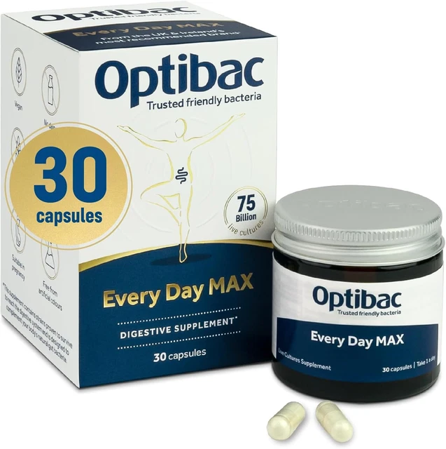 OPTIBAC PROBIOTICS EVERY Day MAX - Advanced Maximum Strength Vegan ...