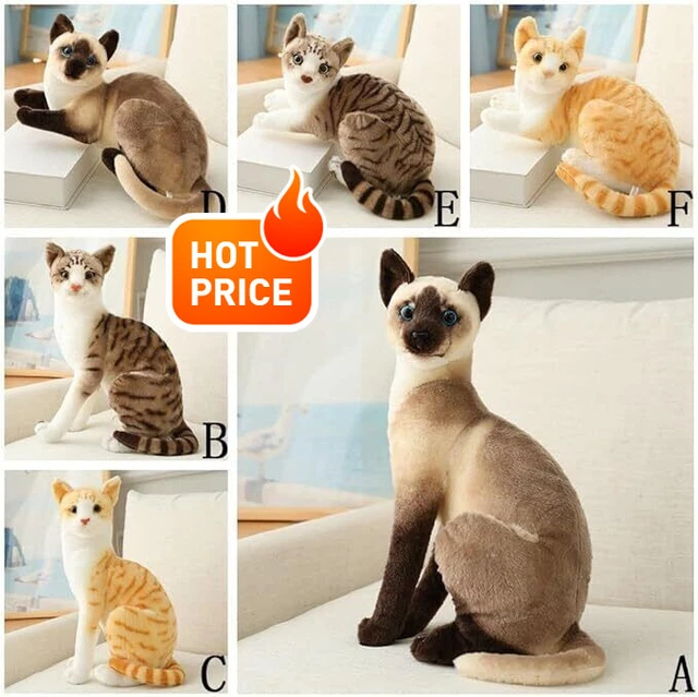 LIFELIKE CUTE REALISTIC Cat Plush Toy Simulation Stuffed Animal Toy HBD ...