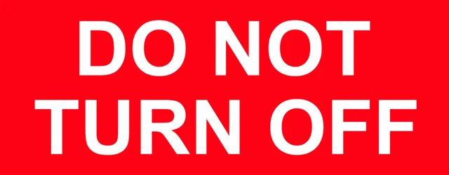 ADHESIVE STICKER SIGN Warning Do Not Turn Off Business Sign Computer ...