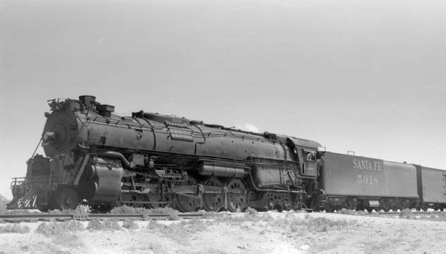 AT&SF SANTA FE Railroad locomotive engine No. 5018 type 2-10-4 OLD TRAIN PHOTO $8.50 - PicClick AU