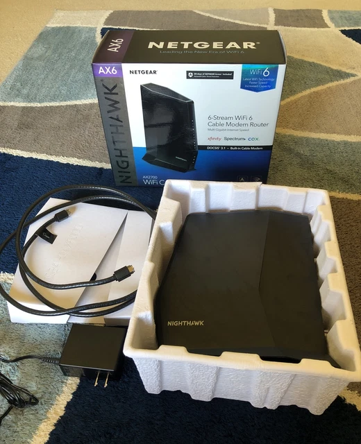 NETGEAR NIGHTHAWK AX 2700 CAX30 Cable Modem Router WiFi Combo DOCSIS 3. ...