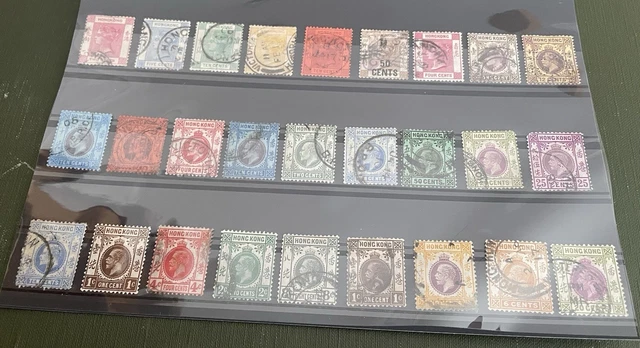 COLLECTION OF OLD British Empire Hong Kong Stamps On Stock Cards £0.99 ...