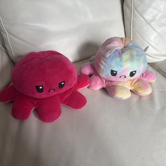 OCTOPUS PLUSH TOYS Reversible Soft Mood-Changing Color Bundle Set of 2 ...