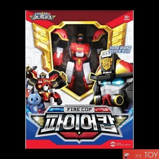MINIFORCE SUPER COPS FIRE COP Red Police Fireman Transforming Robot ...