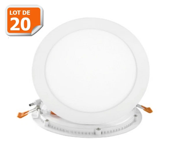 LOT DE 20 Spot Encastrable LED Downlight Panel Extra-Plat 24W Blanc Neutre 4500K EUR 144,49 ...