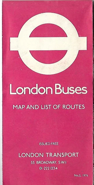 LONDON BUSES MAP List Of Routes London Transport 1976 Tourist Tour ...