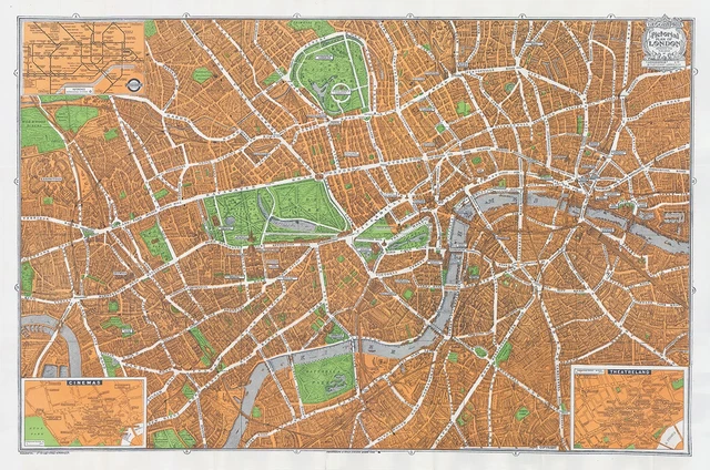 1936 AN ORIGINAL Vintage PICTORIAL PLAN MAP OF LONDON by Geographia £85 ...