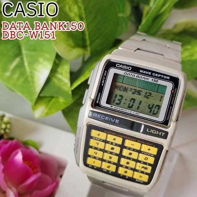 CASIO DATA BANK 150 DBC-W151 Digital Watch 150m Battery New Genuine ...