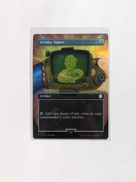 ARCANE SIGNET FOIL BORDERLESS UNCOMMON Fallout Universes Beyond PIP MTG ...
