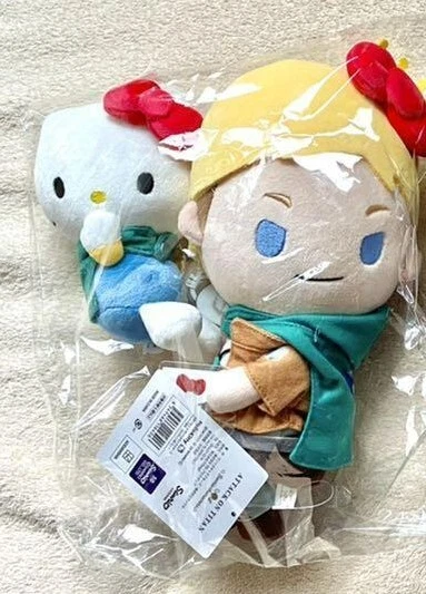 ATTACK ON TITAN Sanrio Erwin x Hello Kitty Plush Keychain Mascot Anime ...