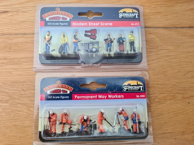 BACHMANN SCENECRAFT 00 Scale Modern Street Scene+Permanent Way Workers ...