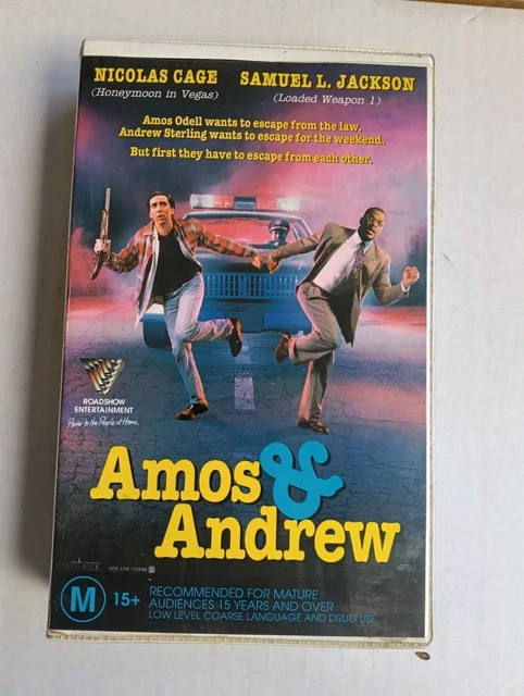 AMOS & ANDREW VHS Big Box Clamshell Roadshow Nicolas Cage Samuel L ...