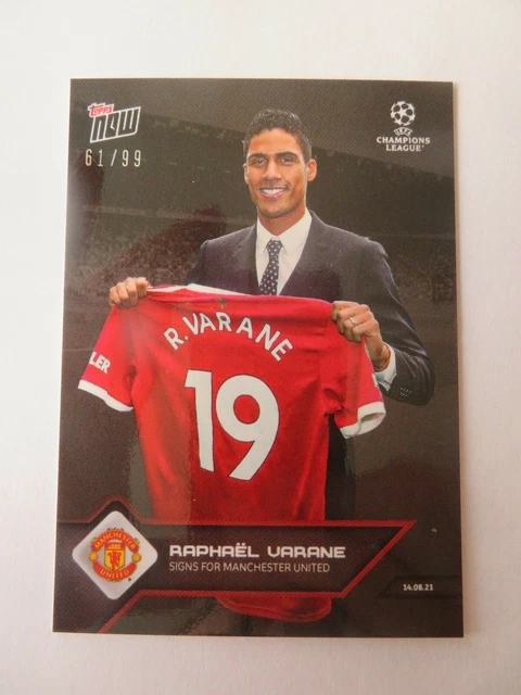 PANNEAUX RAPHAEL VARANE pour carte Manchester United UCL TOPPS NOW #004 ...