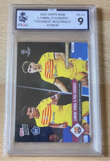 TOPPS NOW LAMINE Yamal & Pau Cubarsi Barcelona Number 114 RC Rookie Graded 9 £31.88 - PicClick UK